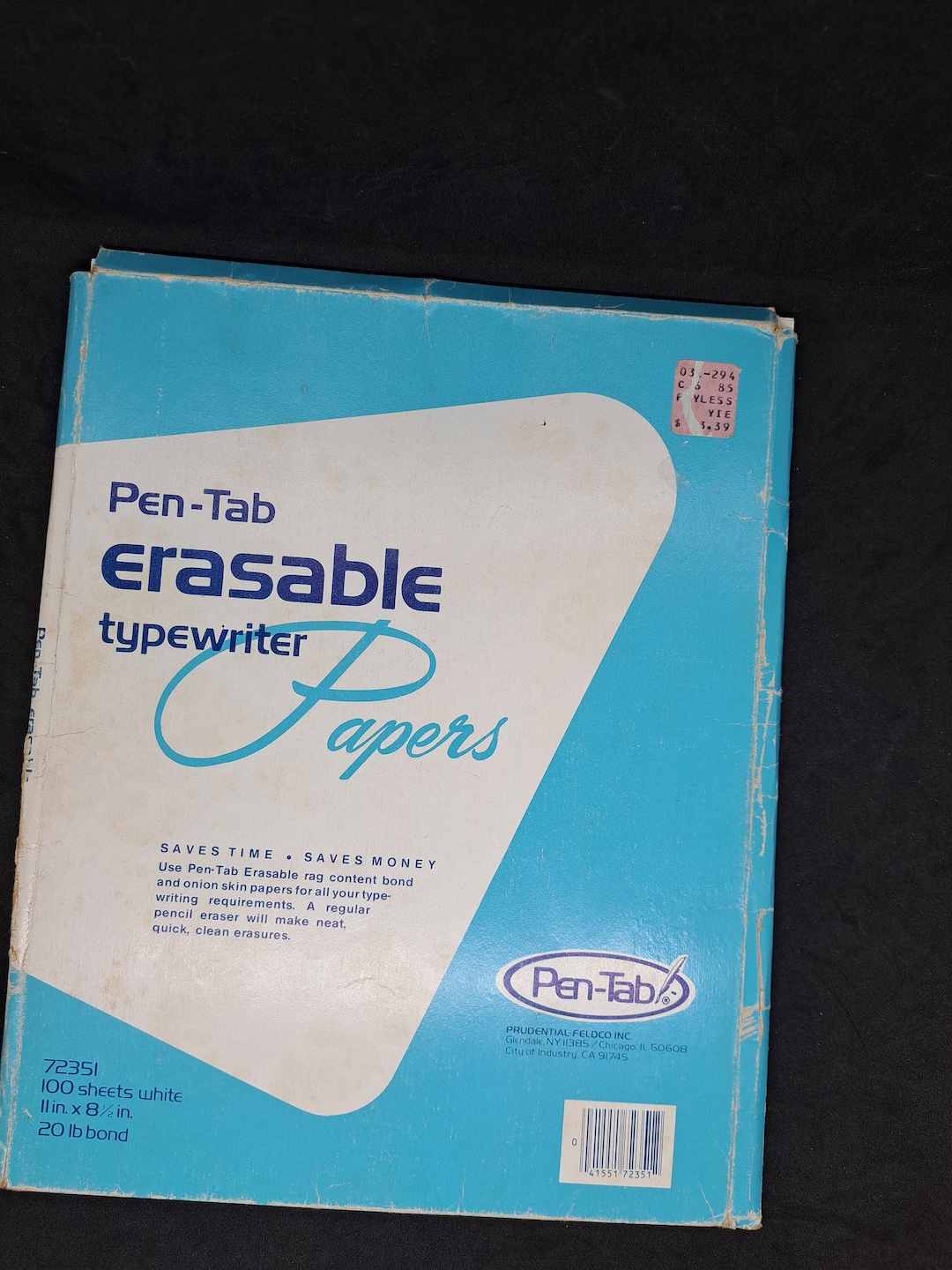 Partial Package of Pen-tab Erasable Typewriter Papers. Rag Content Bond ...