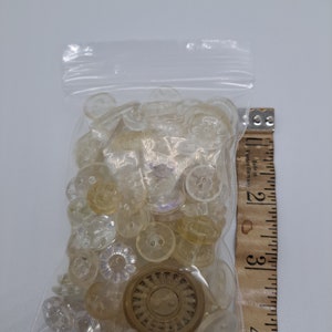 Over 100 Buttons Destash. Clear and Iridescent Assortment. Various ...