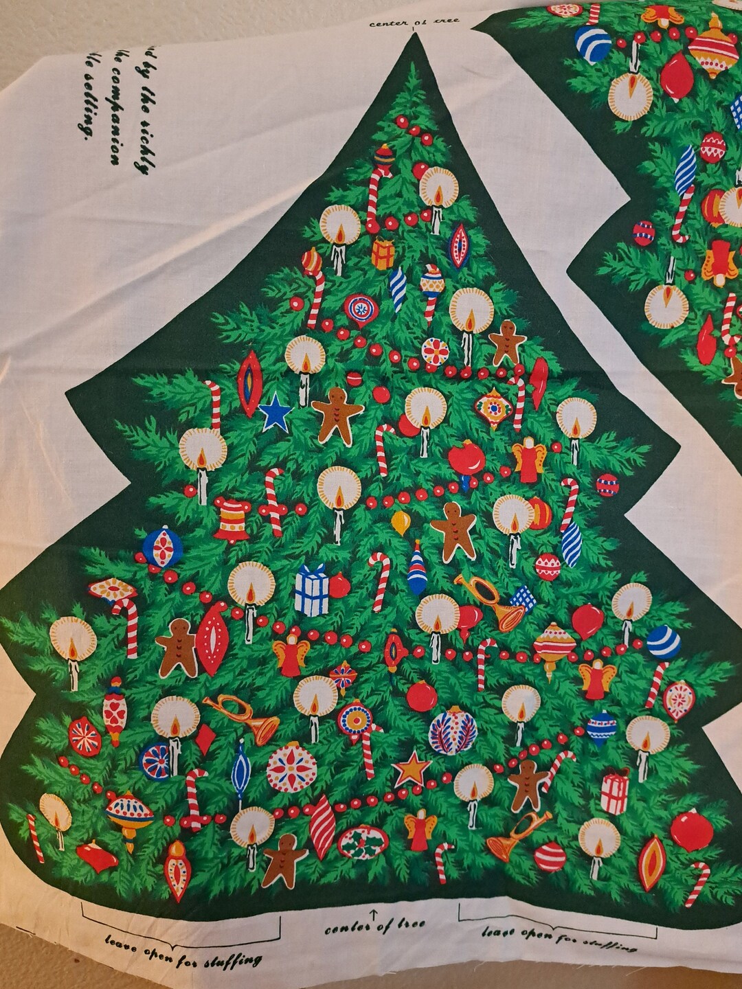 VIP Screen Print Christmas Tree Cut Out Fabric Centerpiece. - Etsy