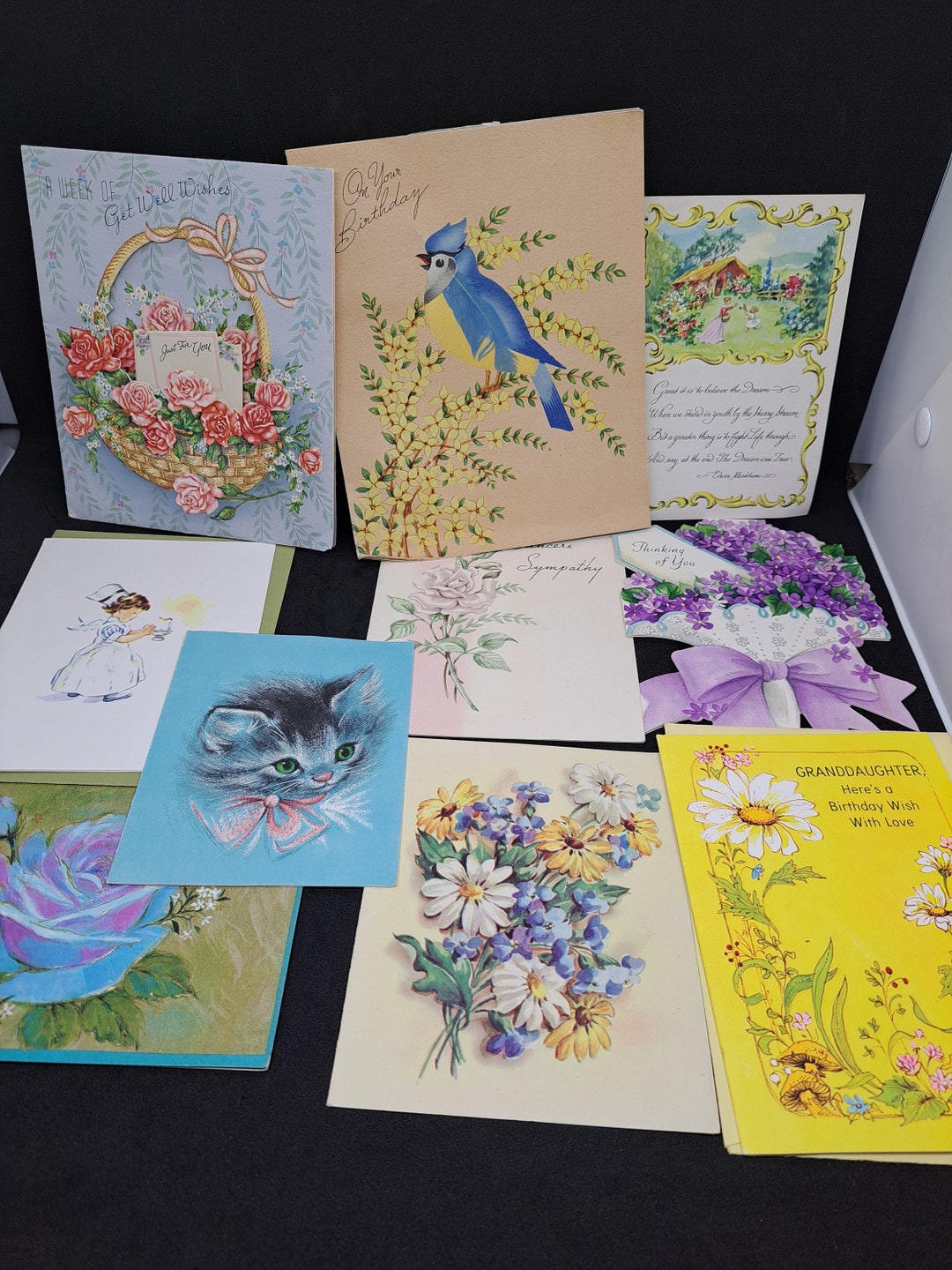 Ten Old All Occasion Cards. Collection for Crafting. Junk Journal ...