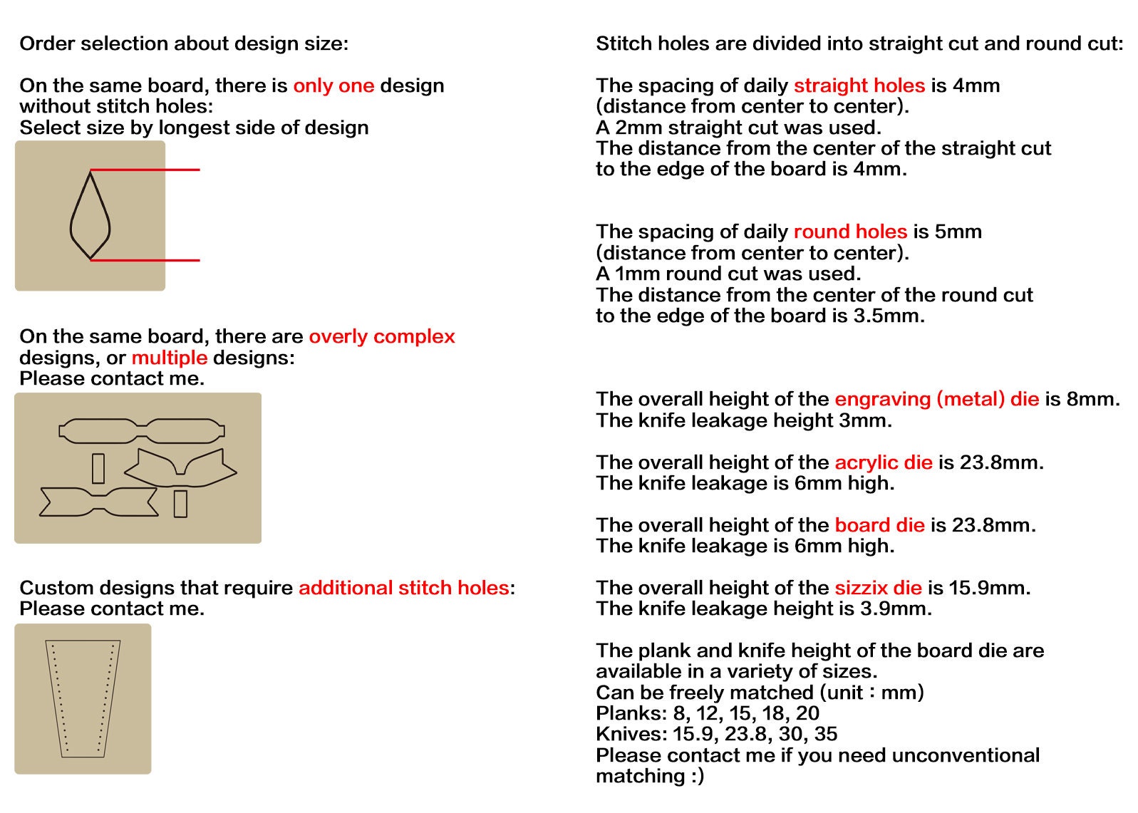 Custom Shape Leather Cutting Dieindividuation Design Leather - Etsy UK
