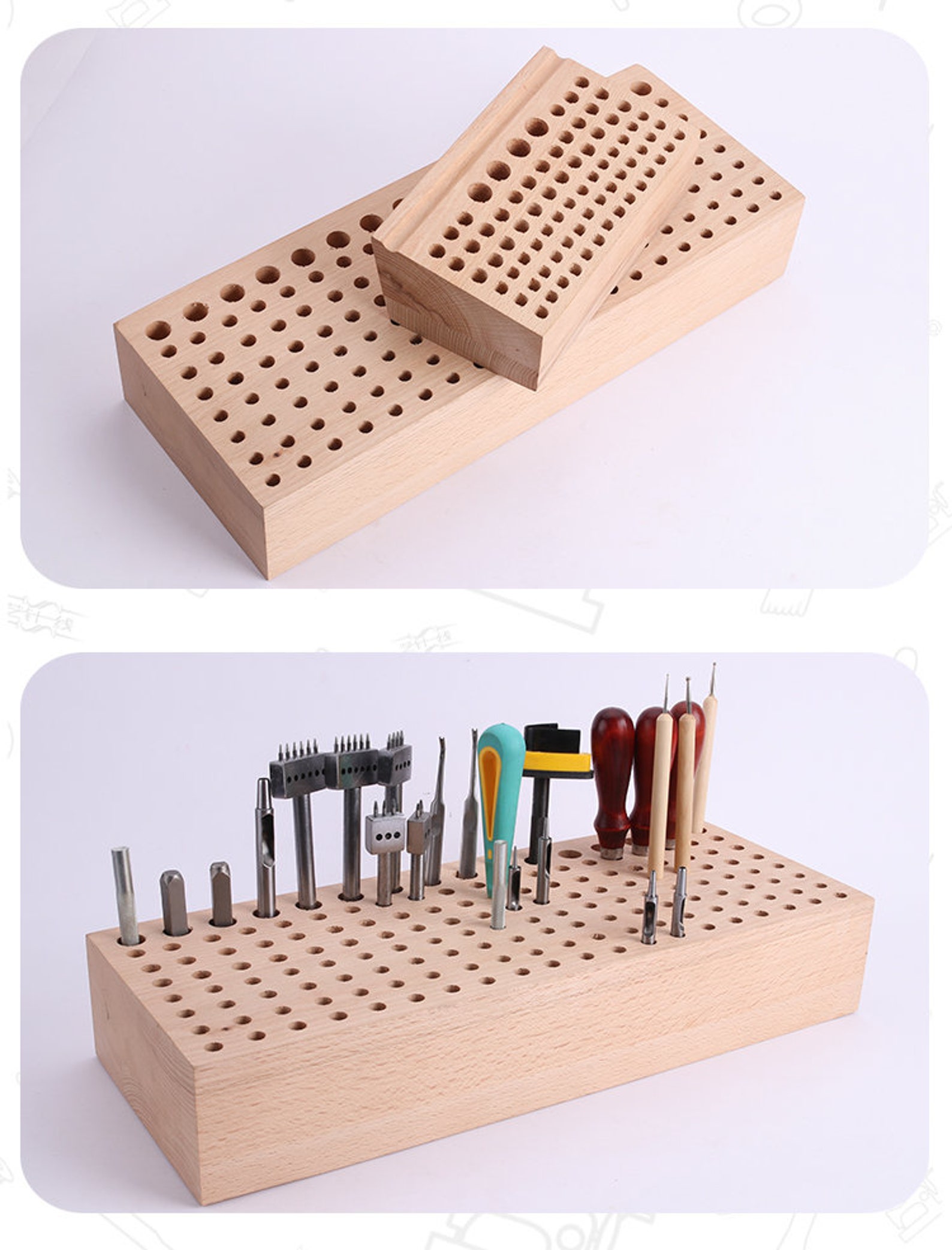 Leather Crafts Beech Tools Holderwooden Leather Tool Storage - Etsy