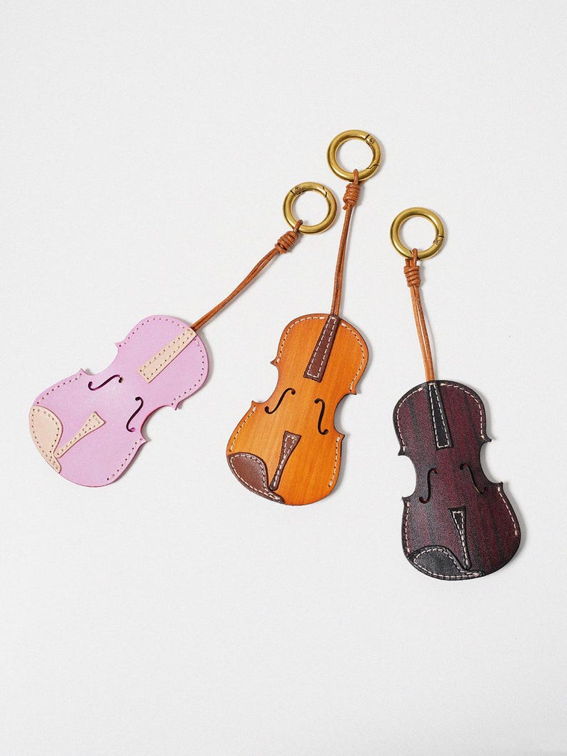Violin Leather Decoration Leather Punch Die Cut Set,diy Violin Keychain ...