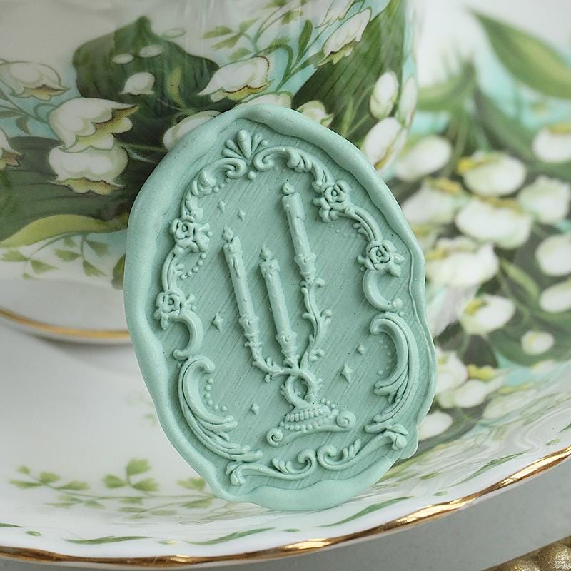 Cake and Candles Wax Seal Stamp, Candlestick Wax Seal Stamp Gift ...