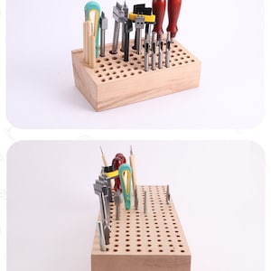 Leather Crafts Beech Tools Holder,wooden Leather Tool Storage Rack ...