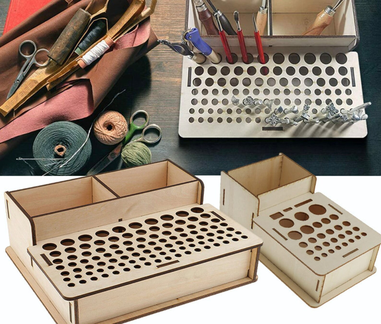 Hand Assembled Tool Storage Rack Leather Crafts Tools Holder | Etsy