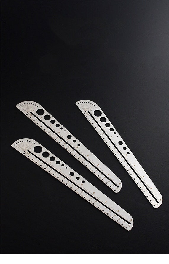 Shaped Ruler Stainless Steel Multifunctional Ruler Graduated Ruler Office Round Gauge Protractor Hexagonal 26.3cm Etsy Australia