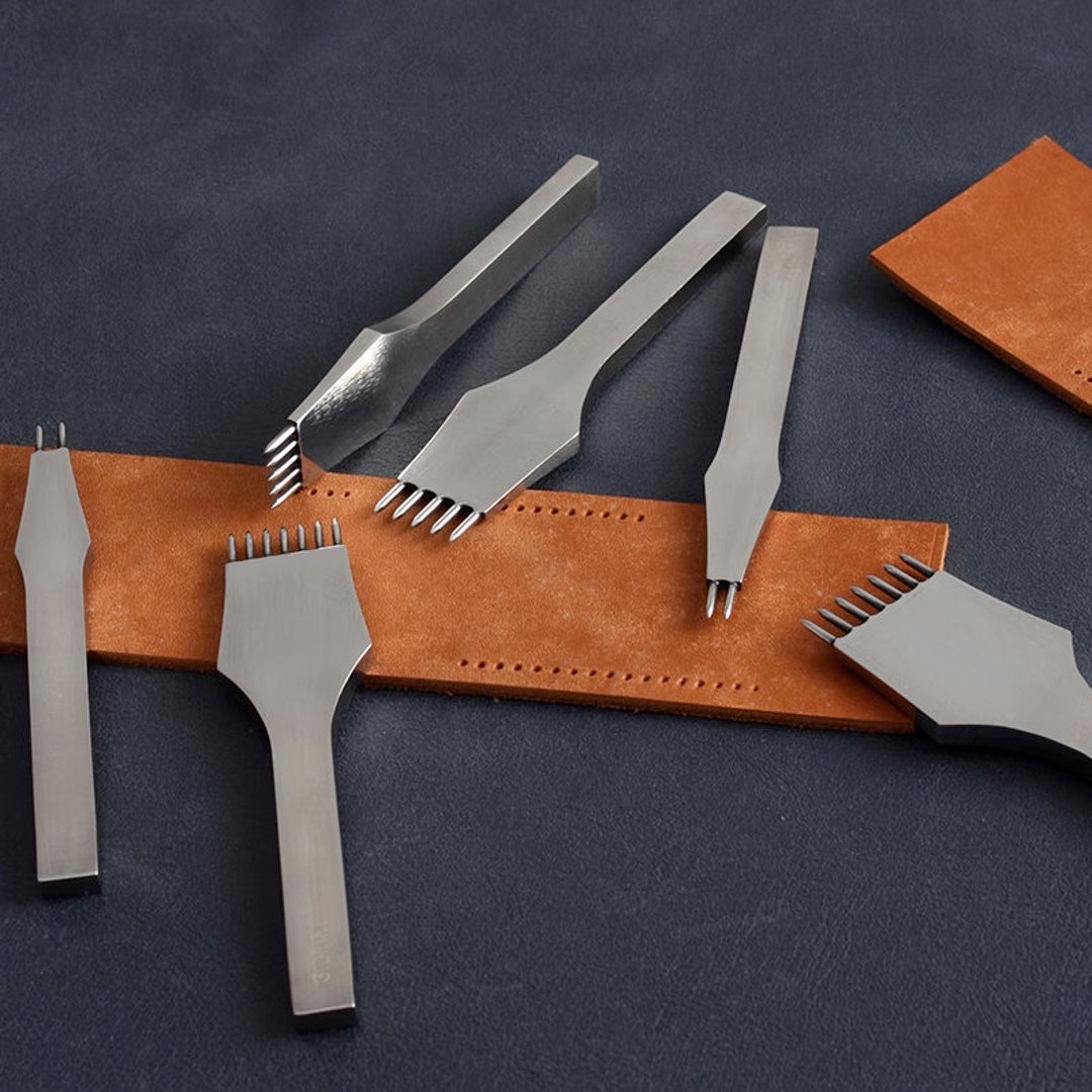 High Quality Steel French 2/5/7prongs Leather Craft Pricking Tool,3/4/5 ...