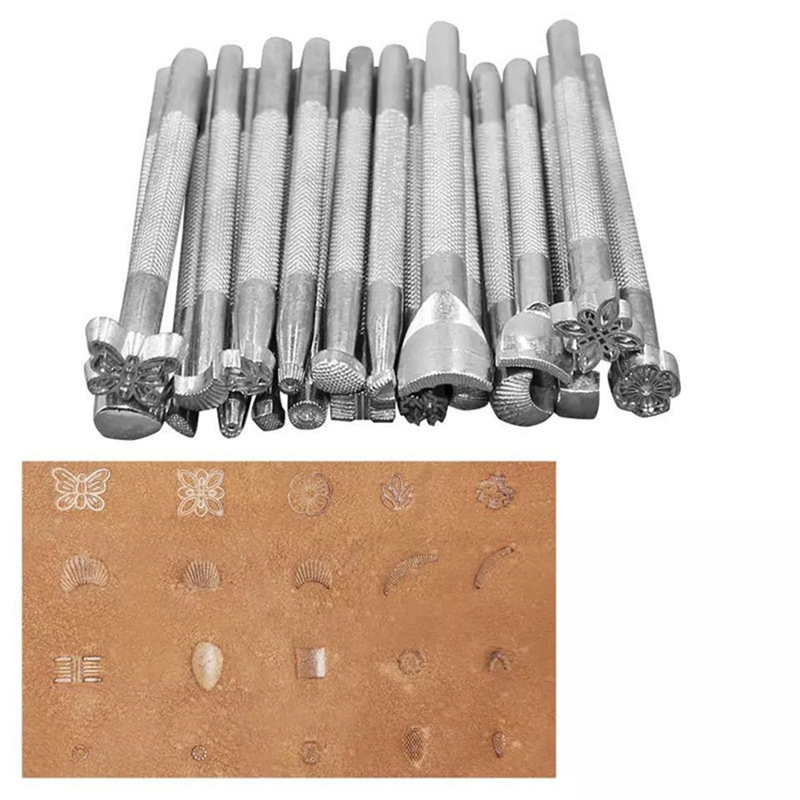 Leather Carving Tool 20 PCS Set Leather Craving Craft Stamp Punch,ready ...