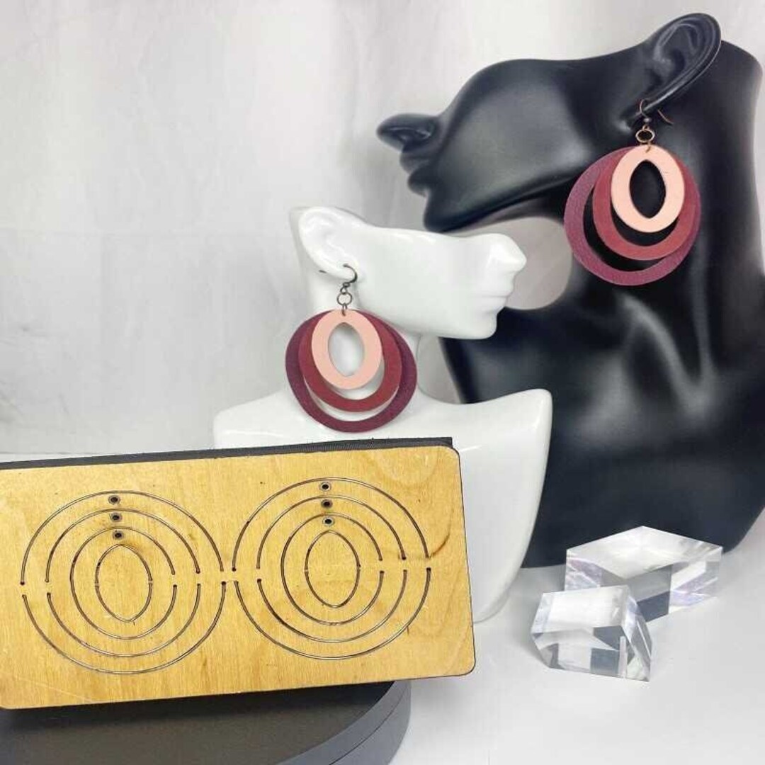 Multiple Round Earrings Leather Cutting Die, Circular Earring Die Cut ...