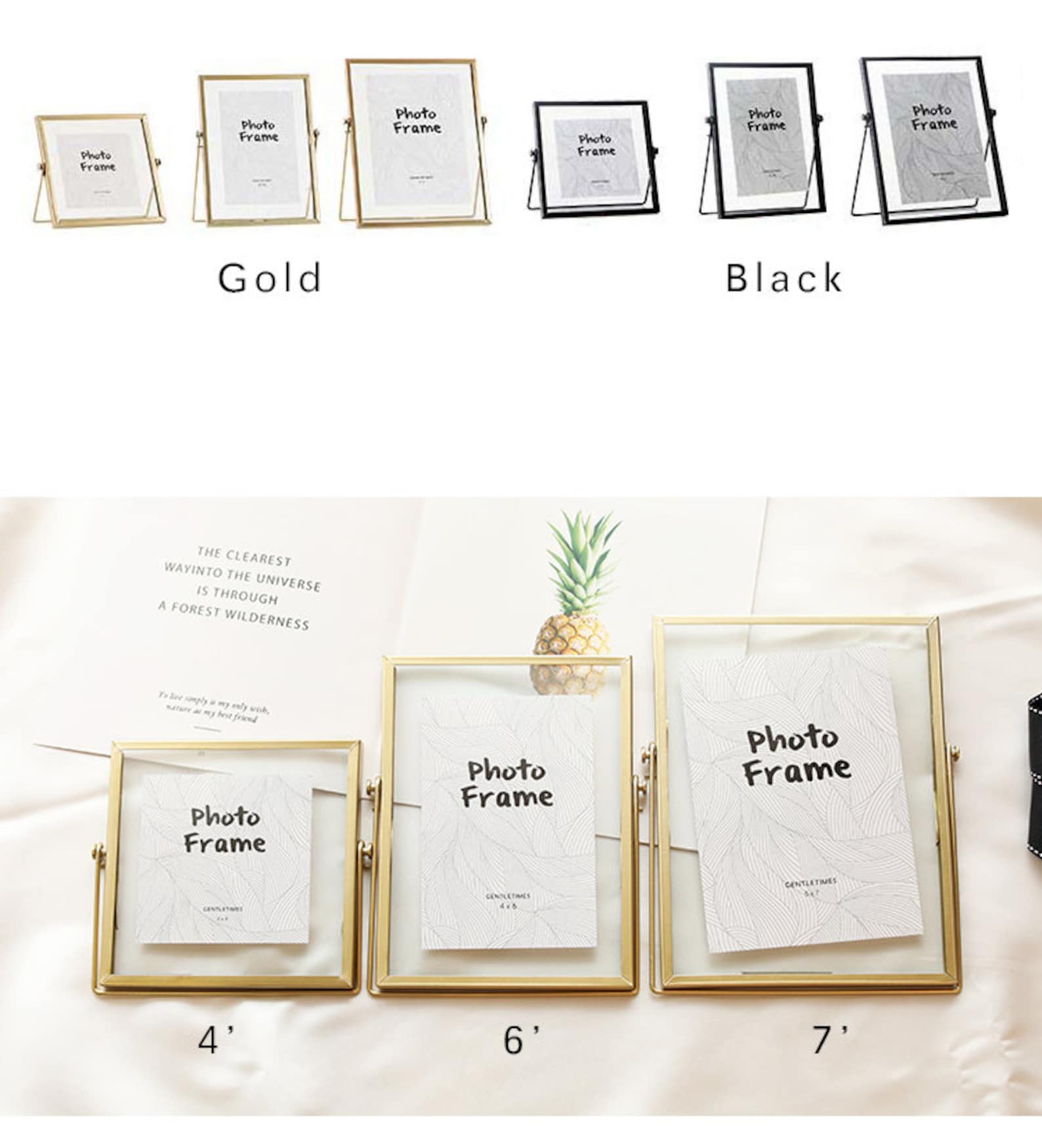 Family Picture Framevintage Brass Photo Frameglass Frame for - Etsy