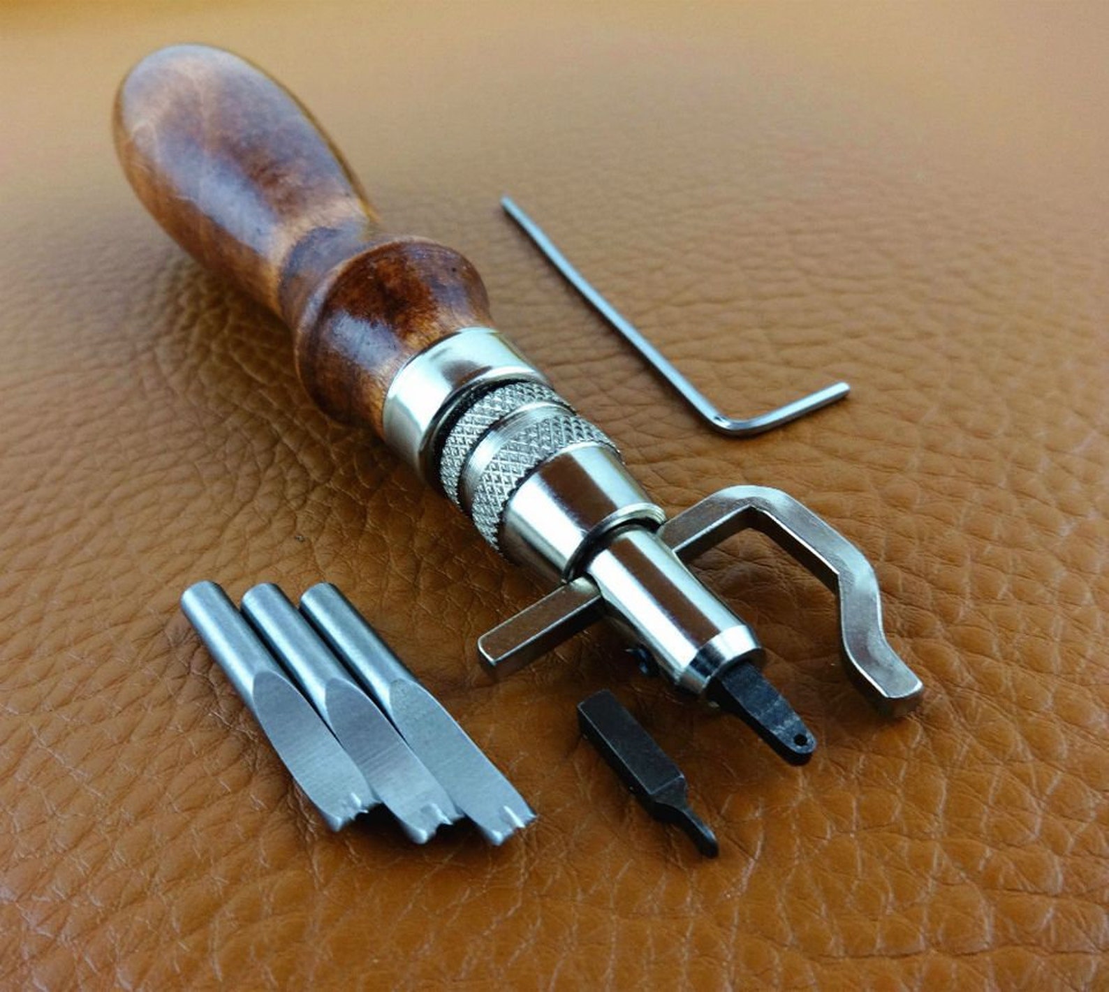 5 in 1 Adjustable Leather Edge Stitching Groover Set 3 Replace Edge ...