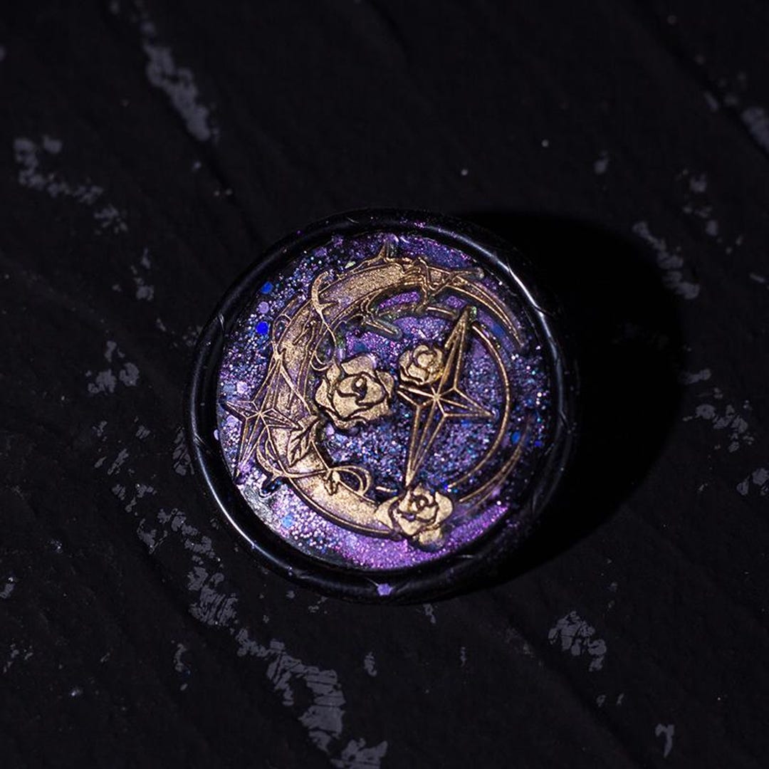 Star Moon Rose Wax Seal Stamp With Wood Handle,star and Moon Design Wax ...