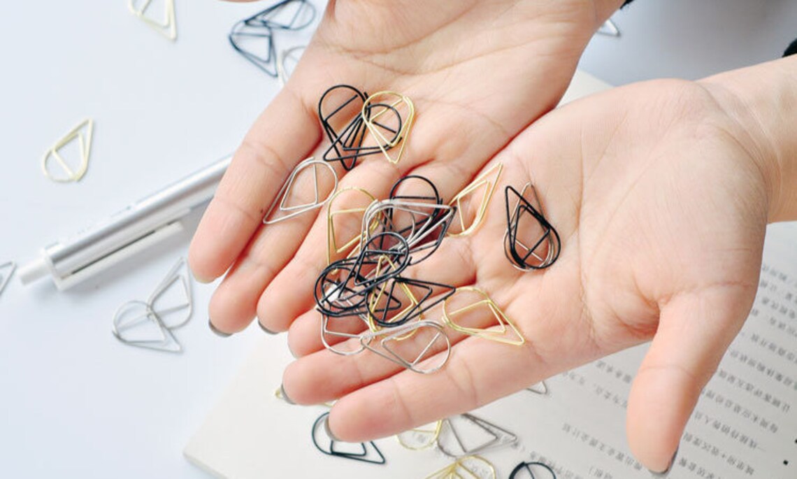 50 PCS Teardrop Paper Clips 3 Colors for Choosepaperclips | Etsy