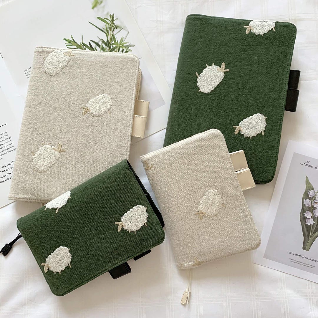 Lamb Handmade A5A6 Notebook Book Cover, Embroidery Sheep Customized ...