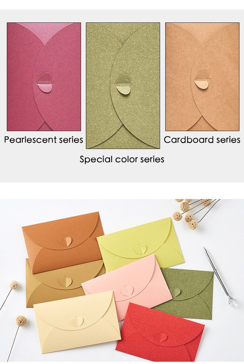 Heart Kraft Envelopes Setpersonalized Printing Envelopes With - Etsy ...