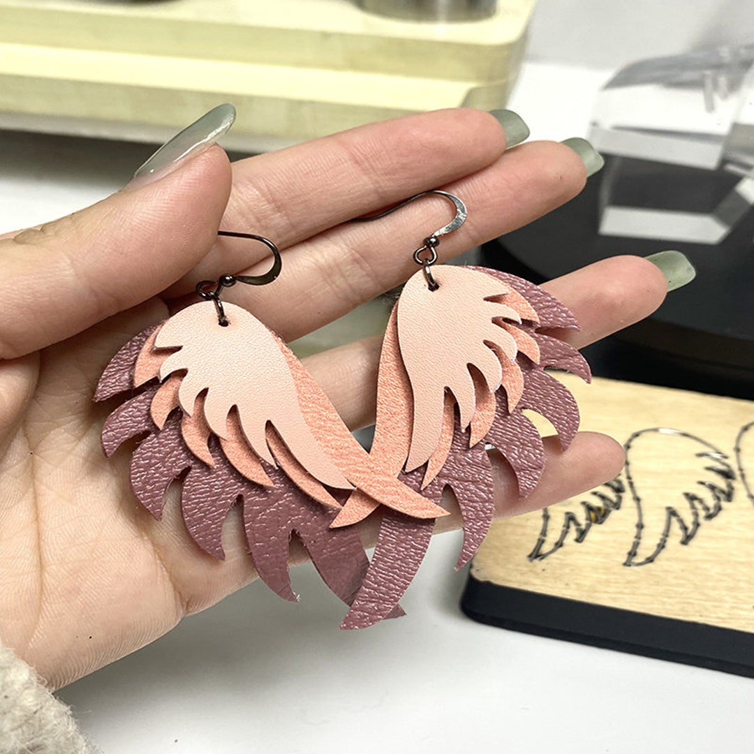 Layered Leaf Leather Earring Die Cut,leather Cutting Die,earring ...