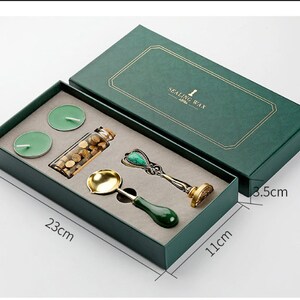 Dark Green Gift Box,wax Seal Stamp Gift Box,drifting Bottle Wax Seal ...