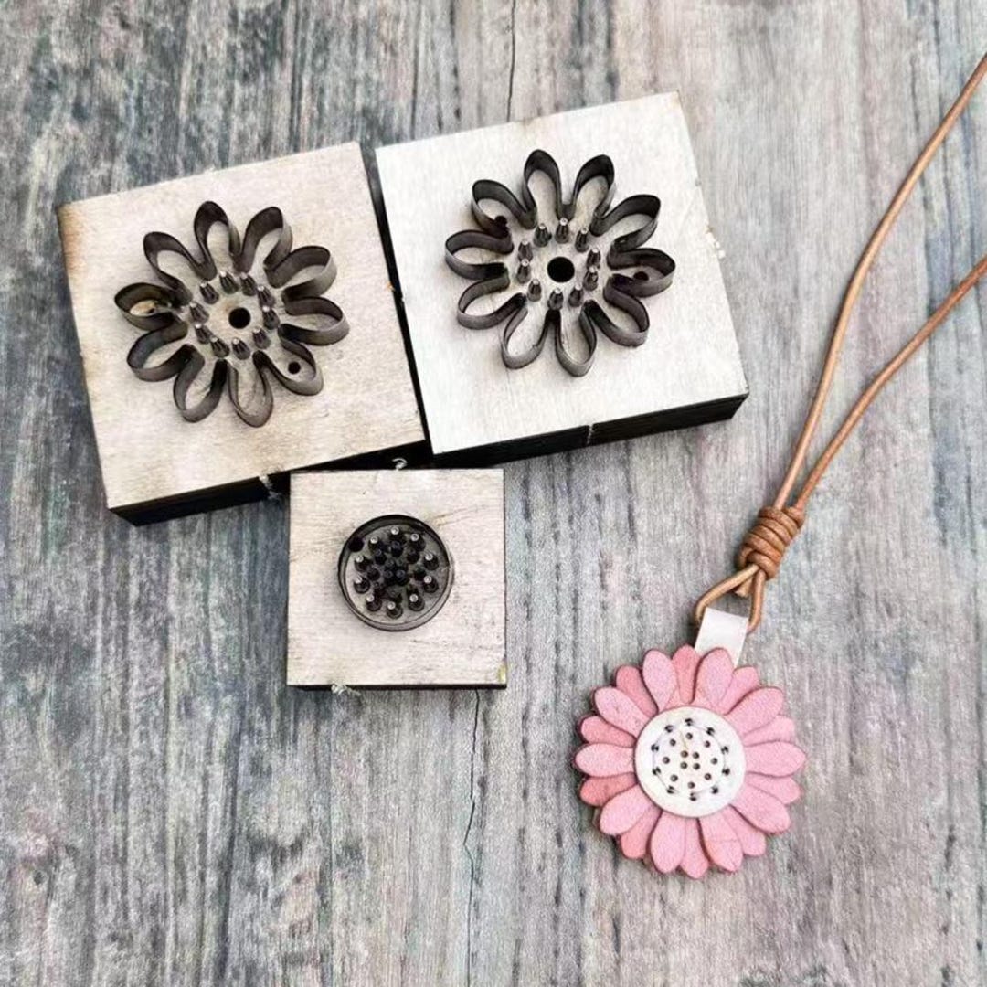 Sunflower Punch Die Cut Set,diy Flowers Keychain Leather Cutting Die ...