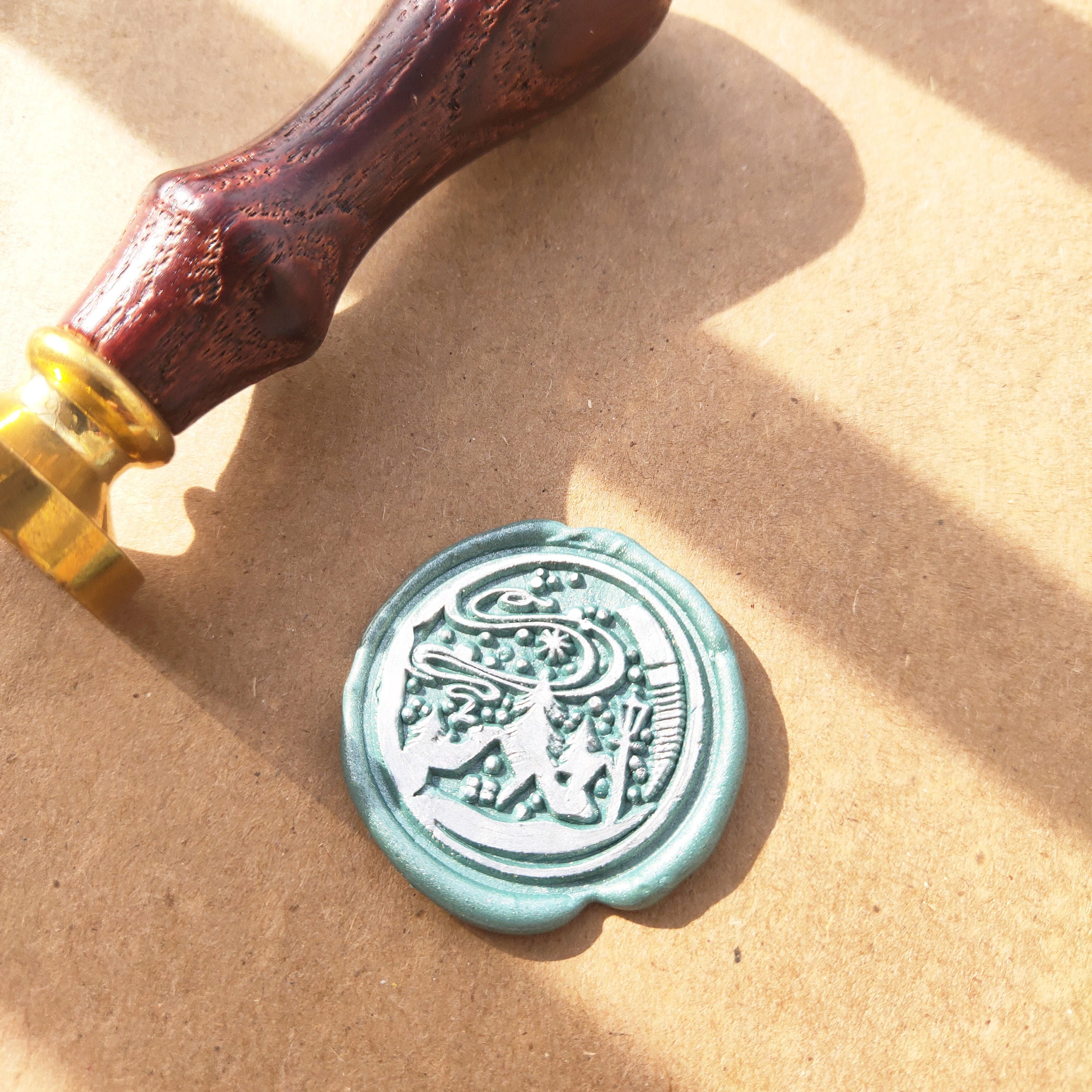 Snow Ball Wax Seal Stamp With Wood Handlesnow Ball Gift | Etsy