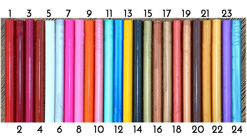 24 Colors Sealing Wax Cylindrical Stripsealing Wax Sticks for | Etsy
