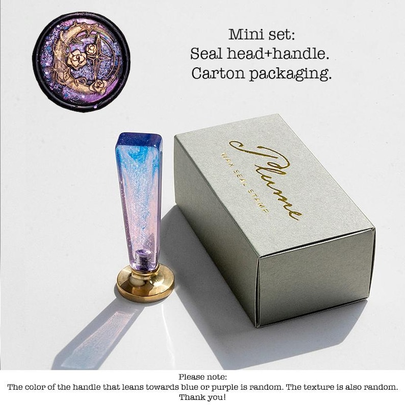 Star Moon Rose Wax Seal Stamp With Wood Handle,star and Moon Design Wax ...