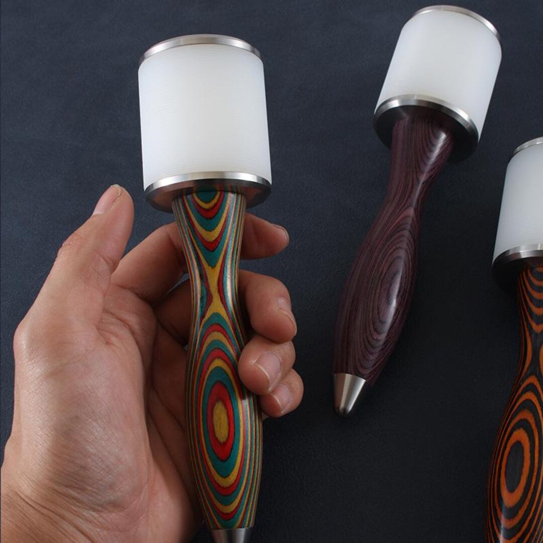 New! Colorful Wooden Handle Leather Carving Hammer, 405g Nylon Hammer ...