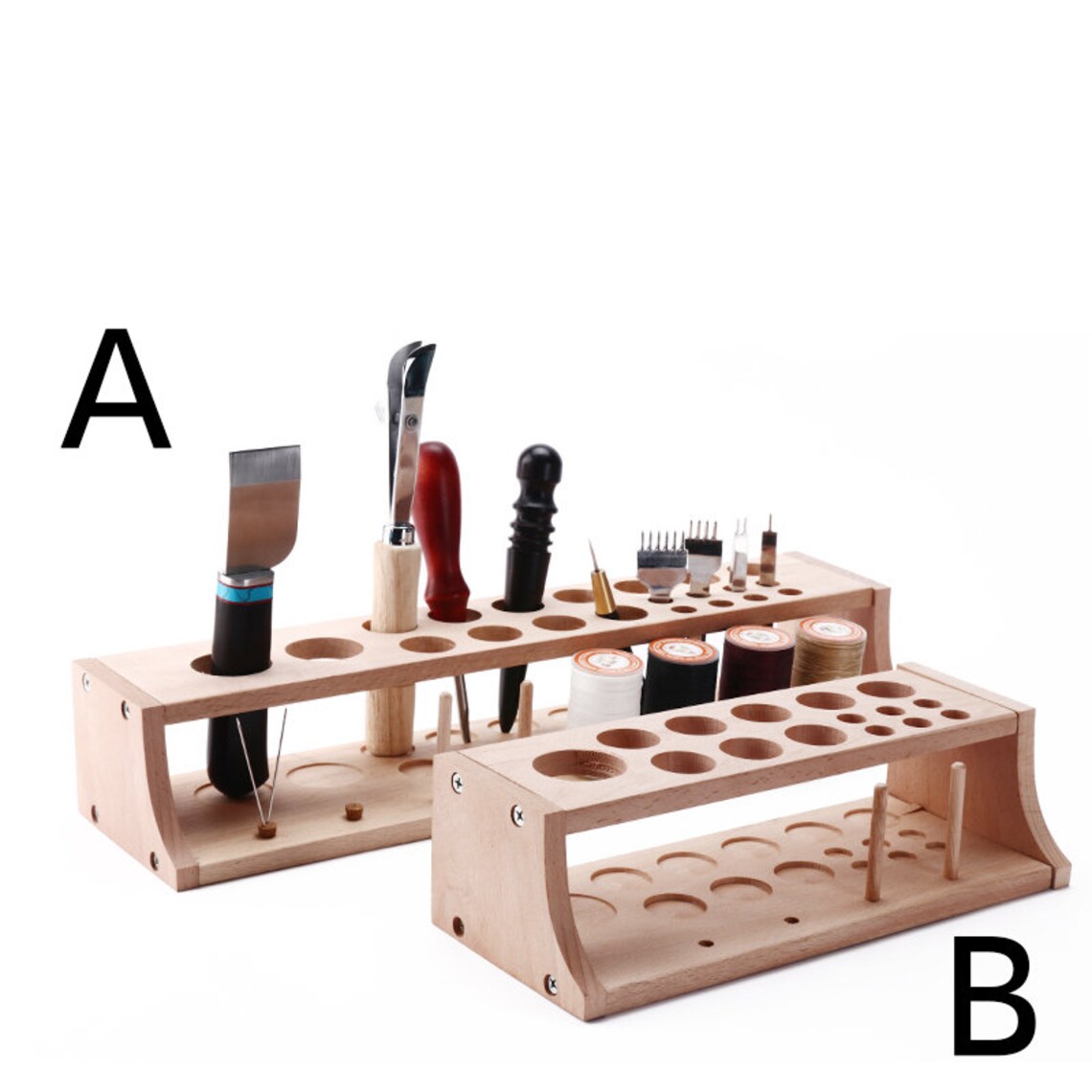Leathercrafts Beech Tools Holder,wooden Leather Tool Storage Rack,tools ...
