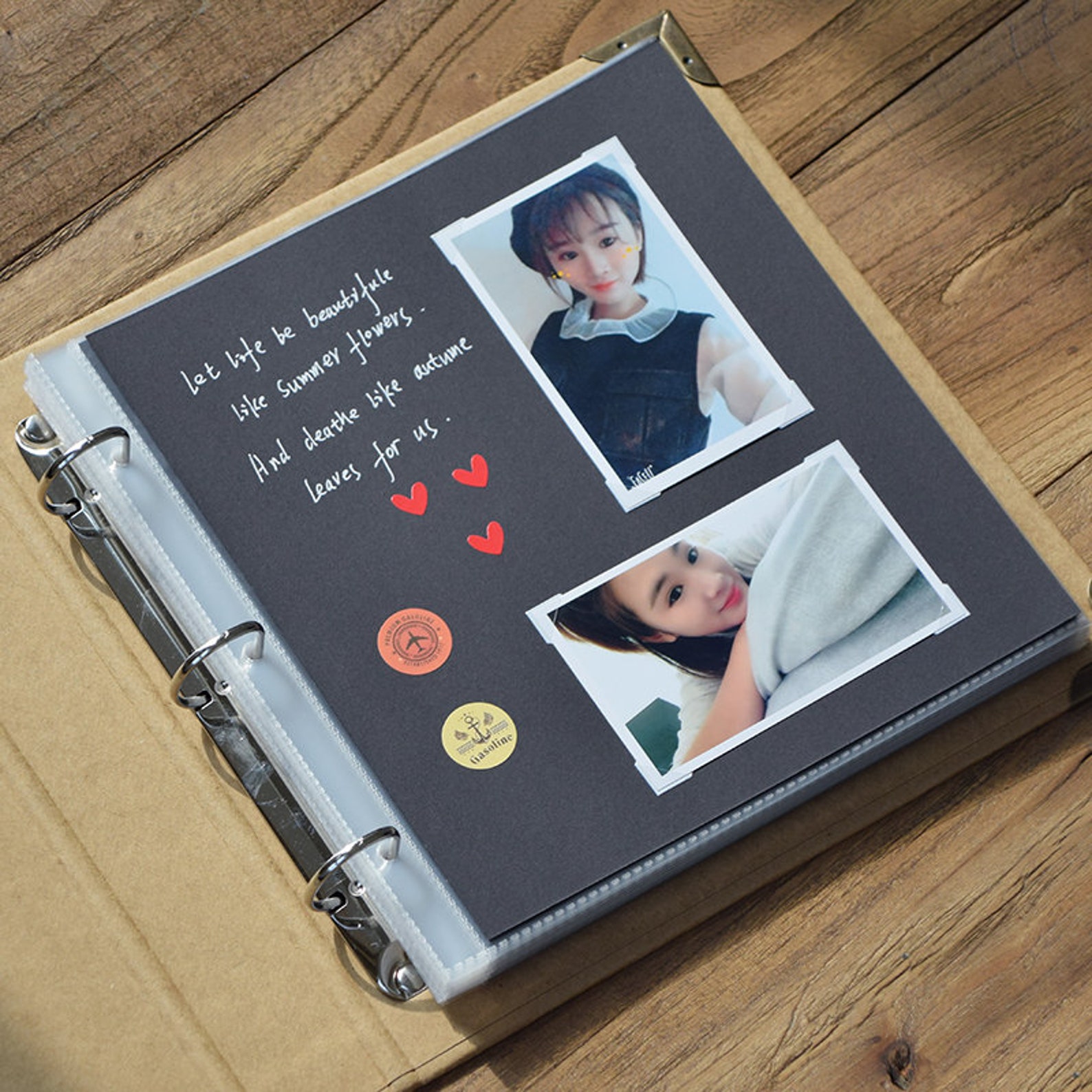 Handmade Scrapbook Album With Button Hardcover DIY Collection | Etsy