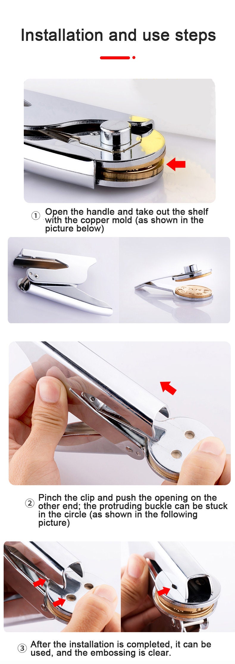 7-colors! Custom Hand Embosser Stamp,personalized Embosser Stamp,logo ...