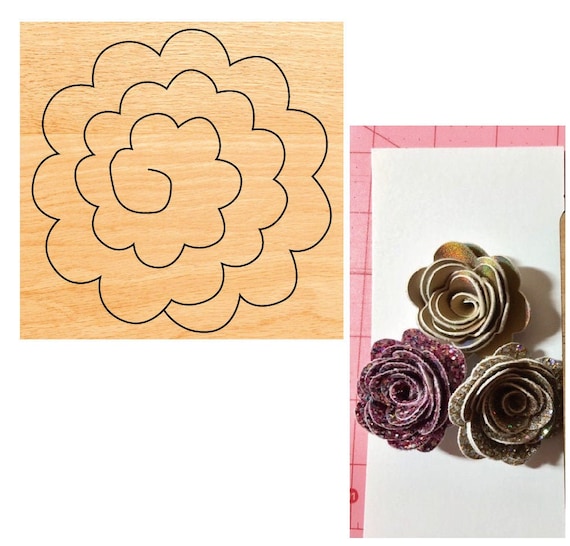 Rose paper flower Scrapbooking Die Cut DIY handmade Wooden Die-cutting ...