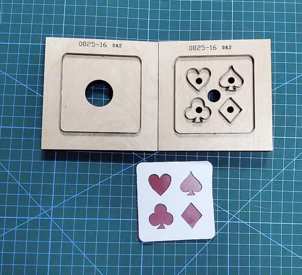 DIY Playing Card Coaster Leather Cutting Die Cut Mold - Etsy