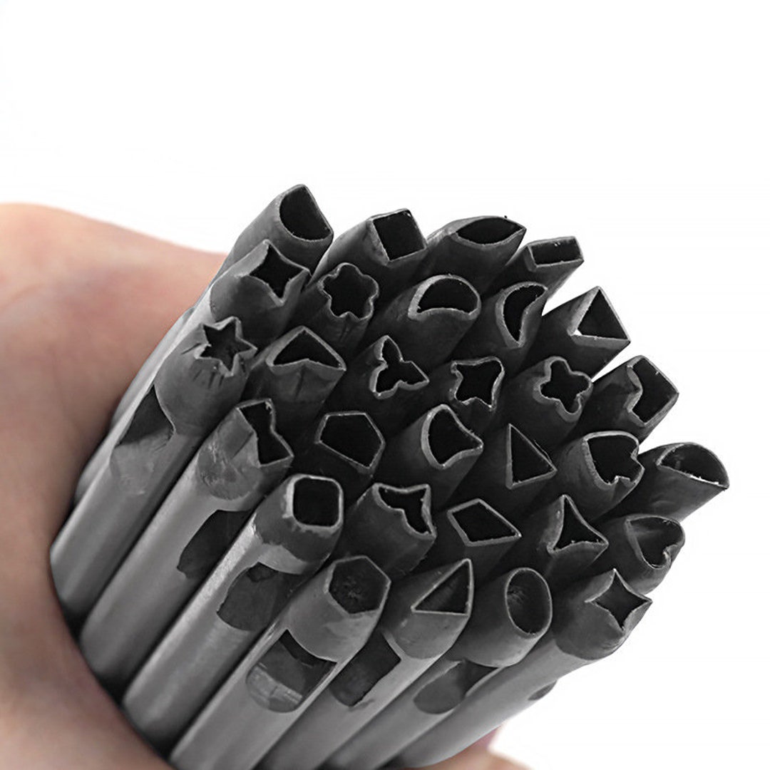 38 Leather Carving Stamp Tools, Various Types of Leather Tools, Shape ...