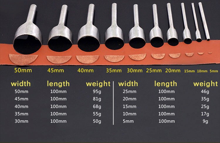 Half Round Corner Punch Leather Tool,multiple Sizes DIY Leather Cutter ...