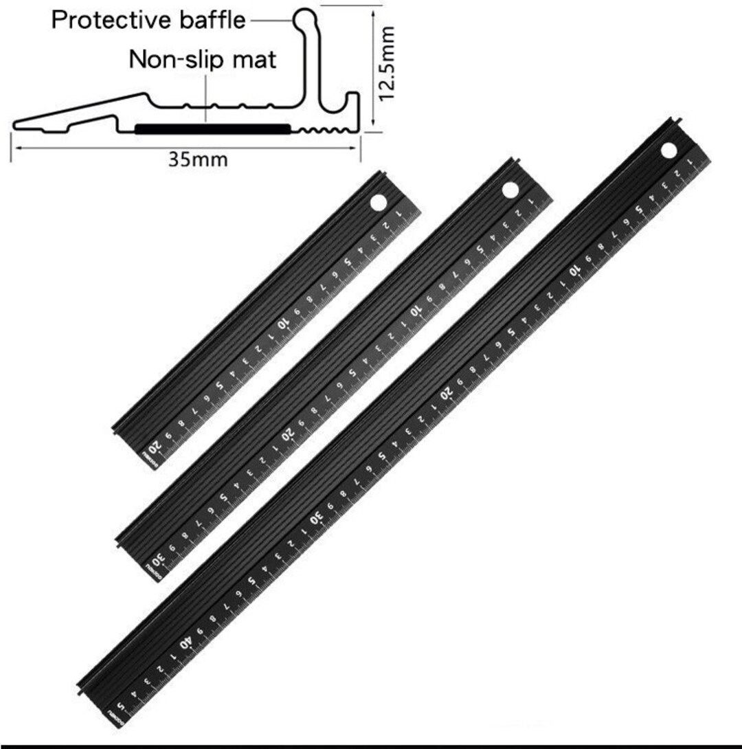 20/30/45cm 3D Anti Cutting Ruler, Made of Aluminum Alloy Material, Hand ...