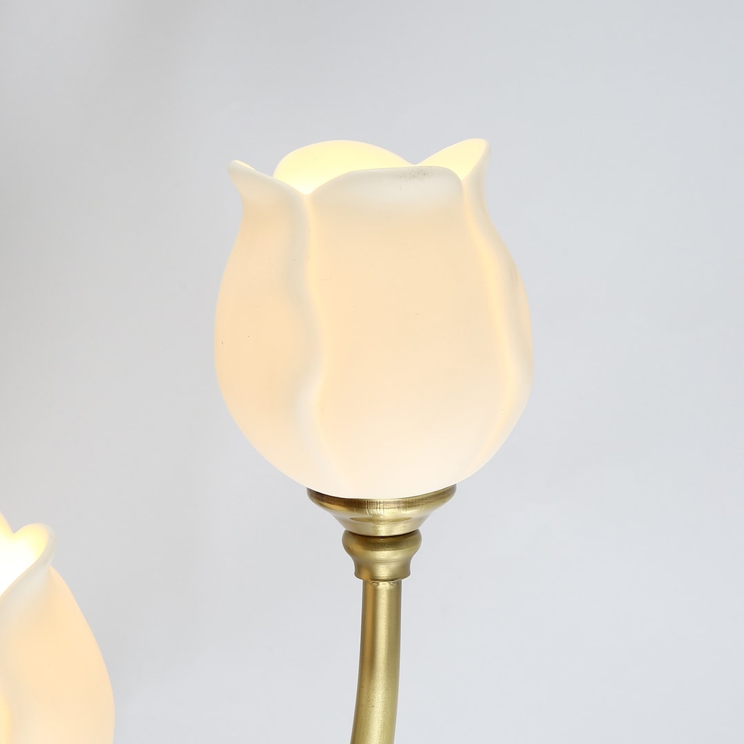 Handmade Ceramic Tulip Lamp Shade With Brass Threading for Wall Sconces ...