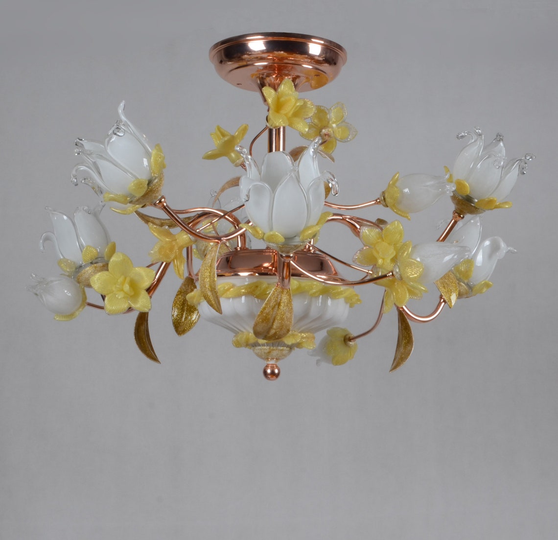 Floral Flush Mount Ceiling Light With Flower Shades for Living | Etsy