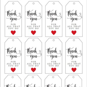Volunteer Appreciation Gift Tags Volunteer Thank You Appreciation Tag ...