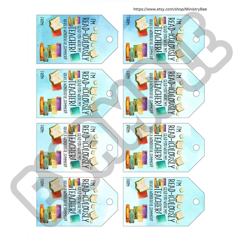 Printable Gift Tag for Teacher, I'm Read-iculously Glad You Were My ...