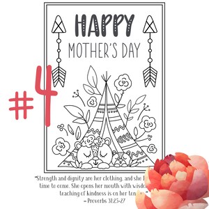 Mother's Day Coloring Pages With Bible Verses, Children's Church ...