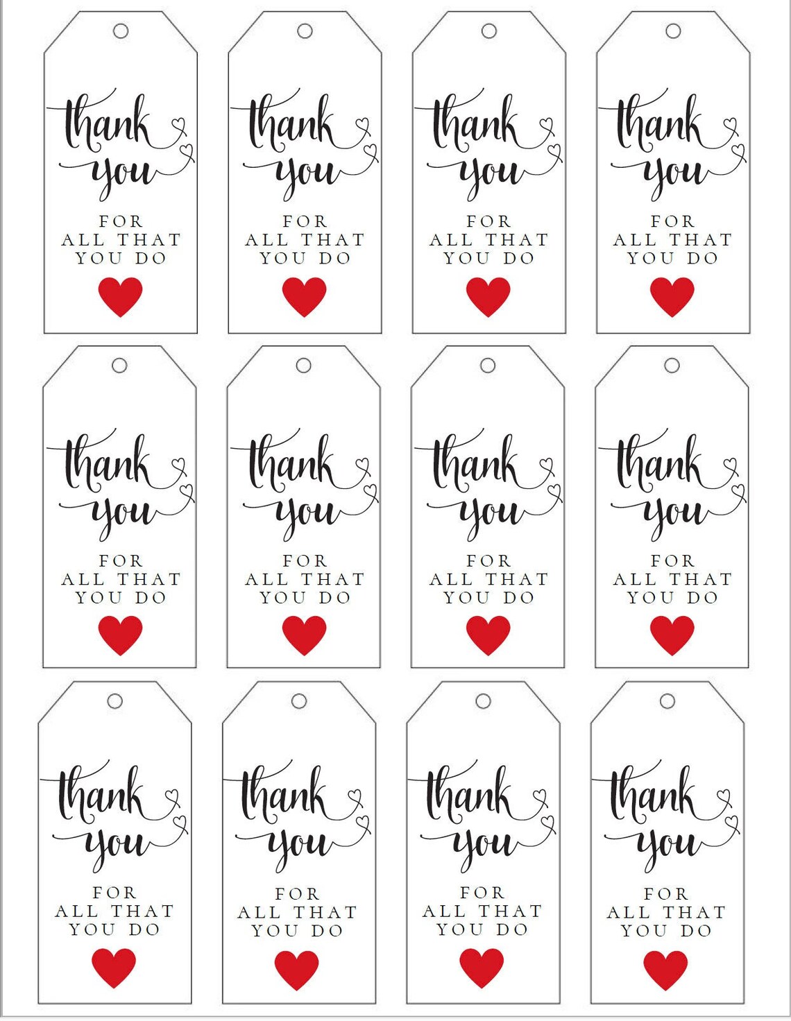 Volunteer Appreciation Gift Tags Volunteer Thank You Appreciation Tag ...