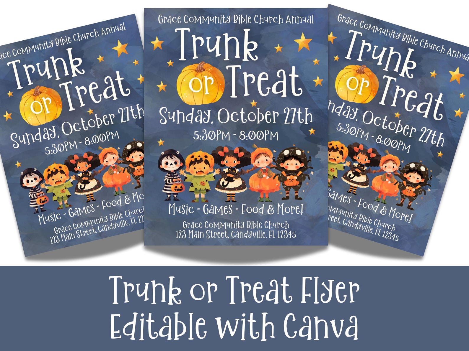 Trunk or Treat Flyer, Trunk or Treat Invitation, Halloween Block Party ...