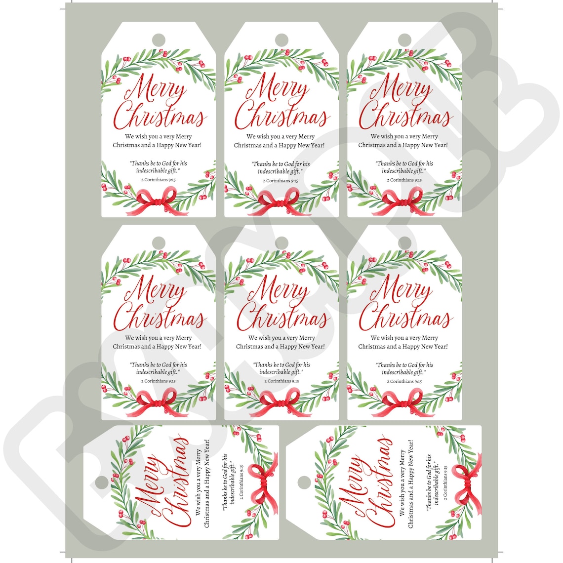 Merry Christmas Gift Tags - Volunteer Appreciation - Children's Church ...