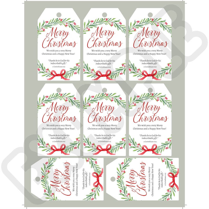 Merry Christmas Gift Tags - Volunteer Appreciation - Children's Church ...