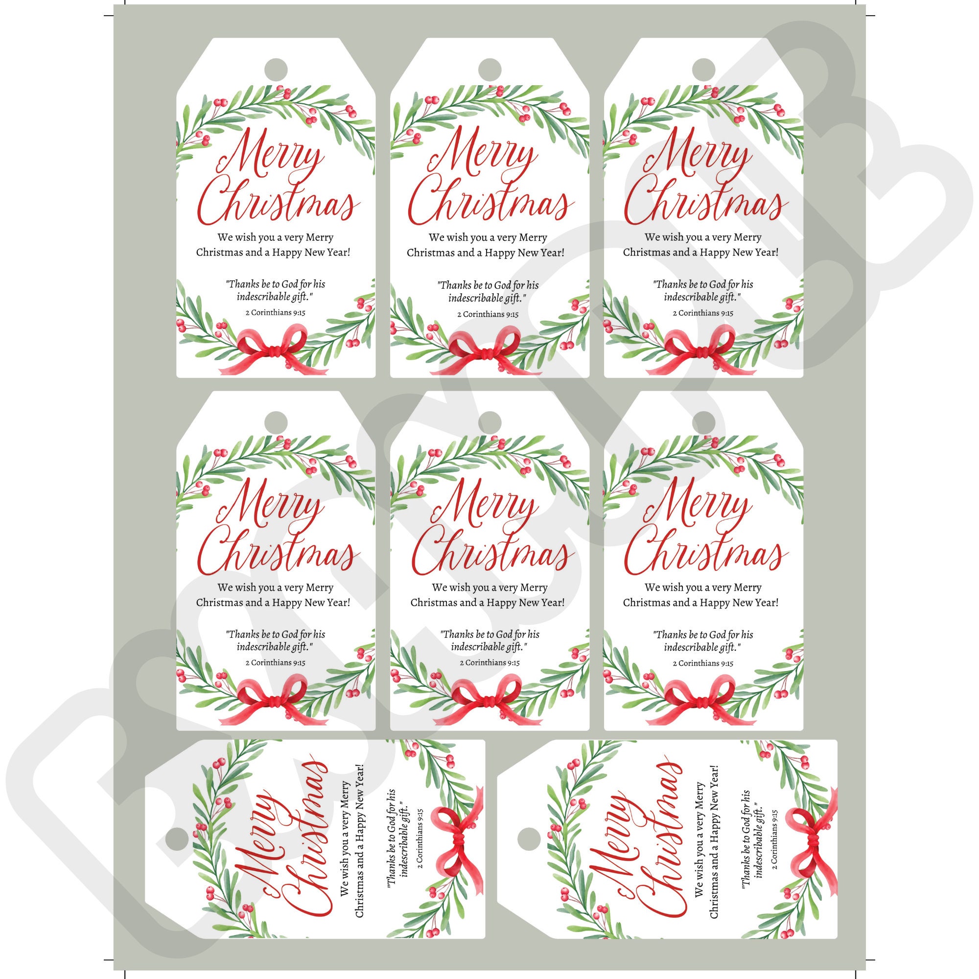 Merry Christmas Gift Tags - Volunteer Appreciation - Children's Church ...