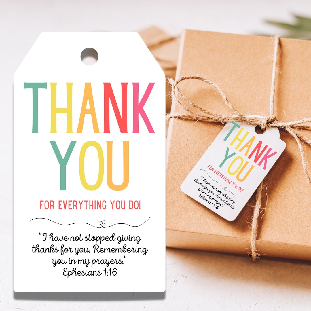 Thank You Gift Tags for Volunteers - Teacher Gift Tags - Volunteer ...
