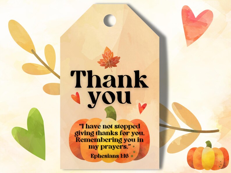 Printable Gift Tag, Fall Gift Tags, Thank You Gift Tag, Volunteer ...