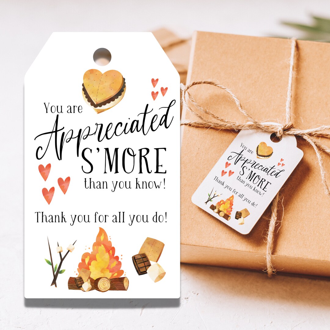 Volunteer Appreciation Gift Tag - S'more Gift Tag - S'more Children's ...