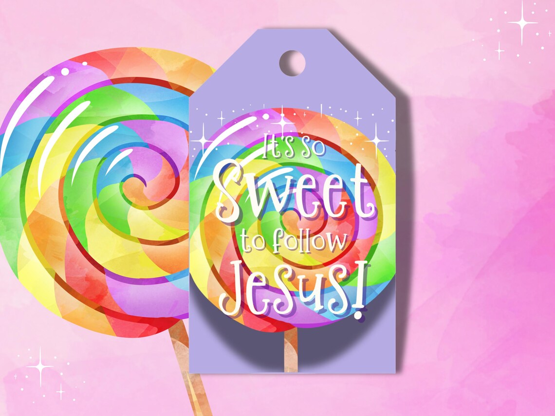 It's so Sweet to Follow JESUS! Gift Tag, Christian Party Favor Tags ...