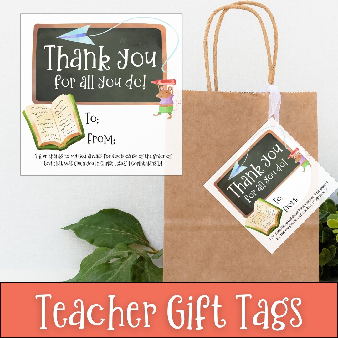 Teacher Gift Tags, Thank You Gift Tags, Volunteer Appreciation ...